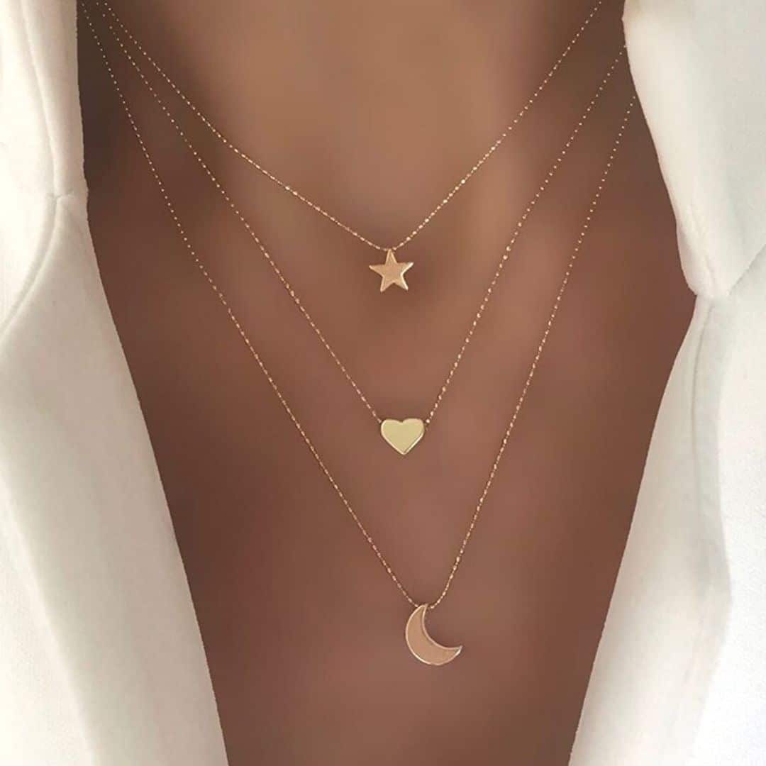 Collier Fin Doré Multi-Chaînes à Pendentif - La boutique bohème