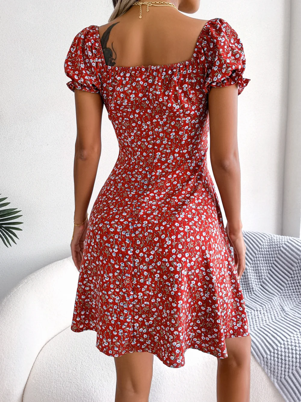 Robe Bohème Courte Col Carré - La boutique bohème