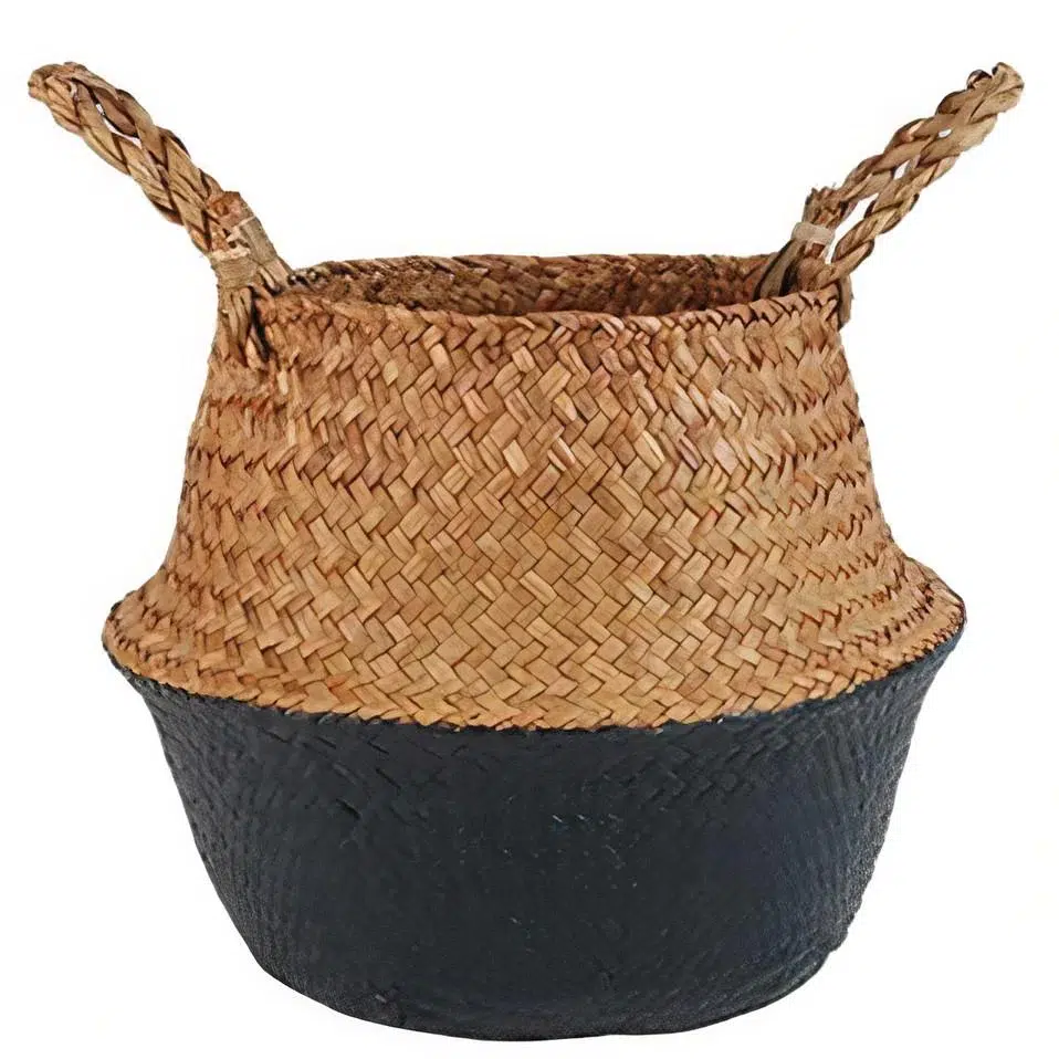 Cache pot osier noir - La boutique bohème
