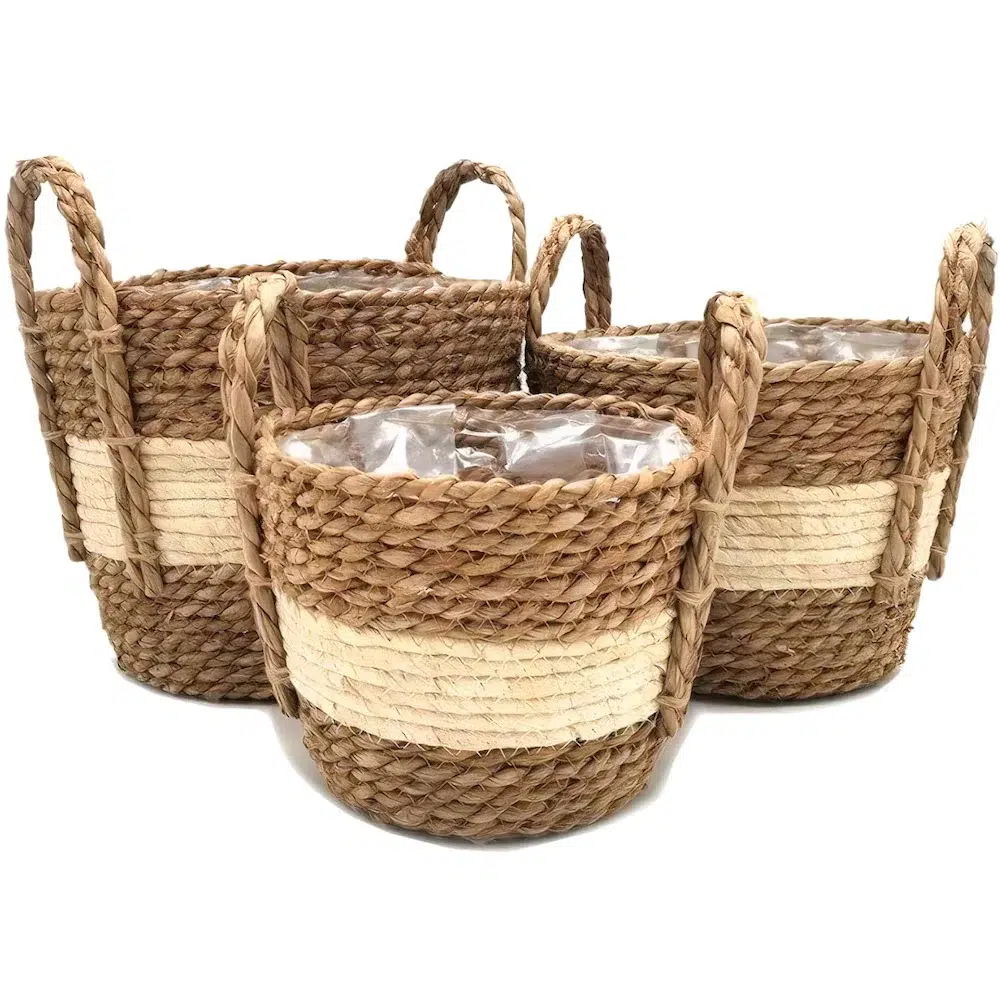 Cache pot osier & paille - La boutique bohème