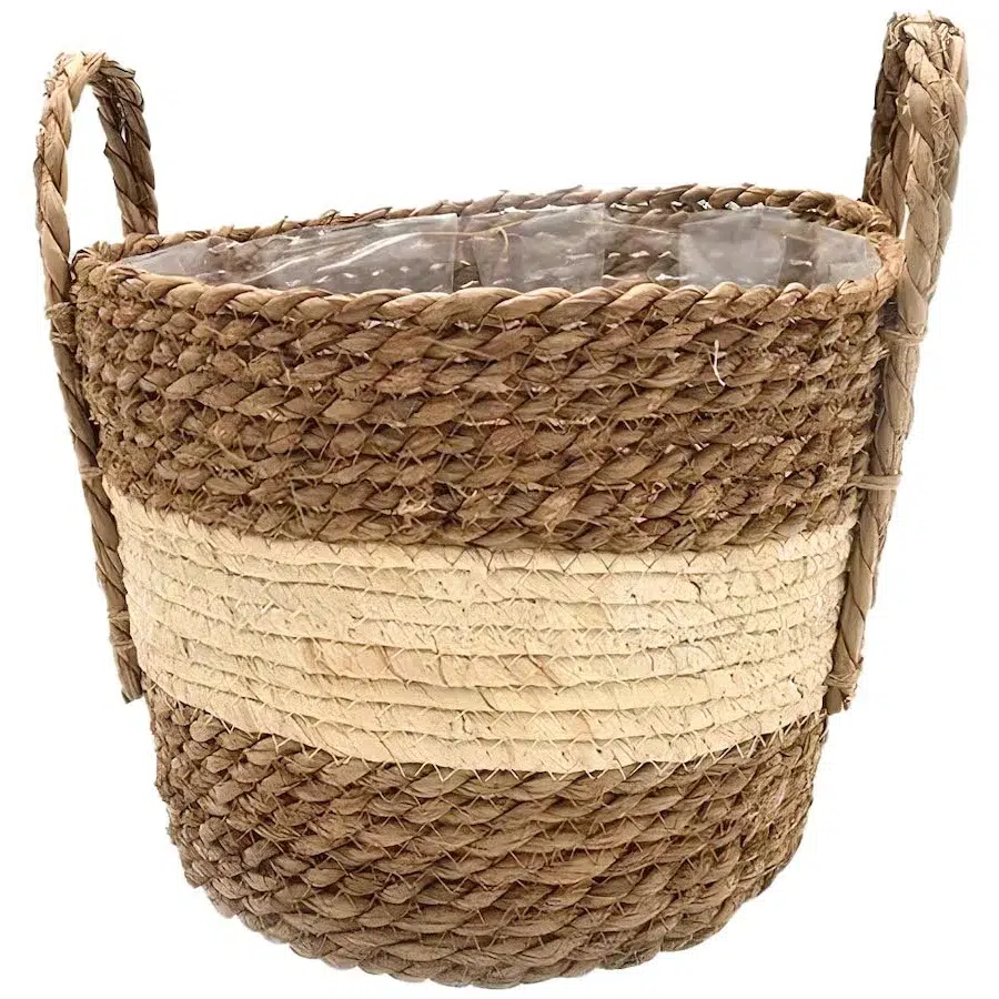 Cache pot osier & paille - La boutique bohème