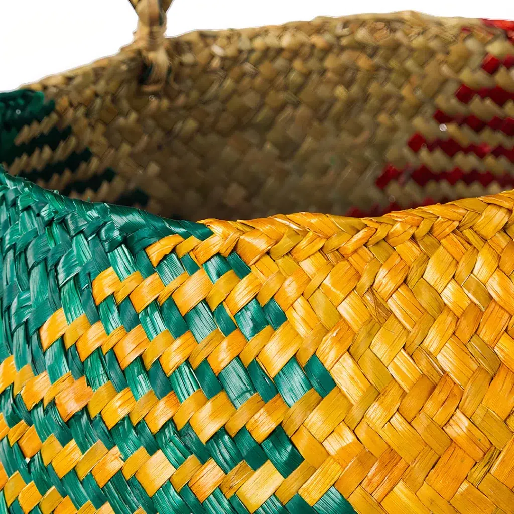 Cache pot osier tressé coloré - La boutique bohème