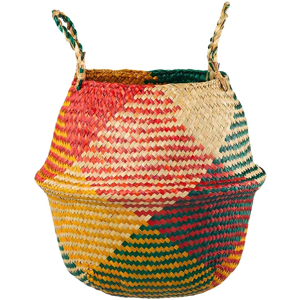 Cache pot osier tressé coloré - La boutique bohème