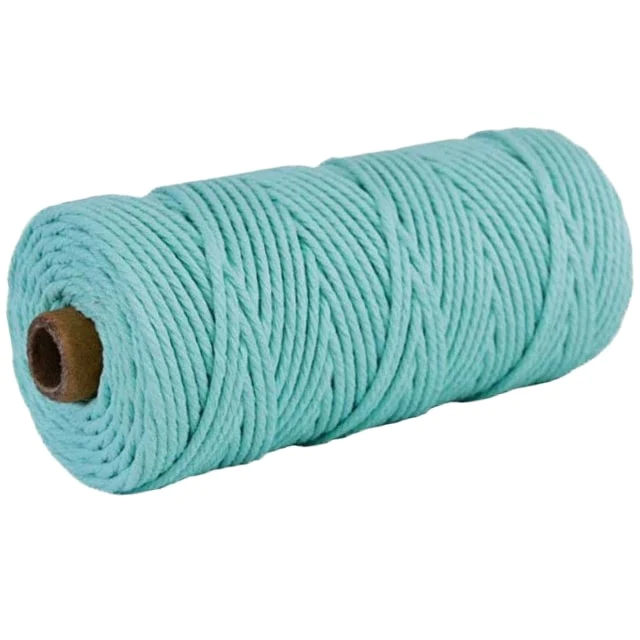Corde macramé 3 mm bleu 100m - La boutique bohème