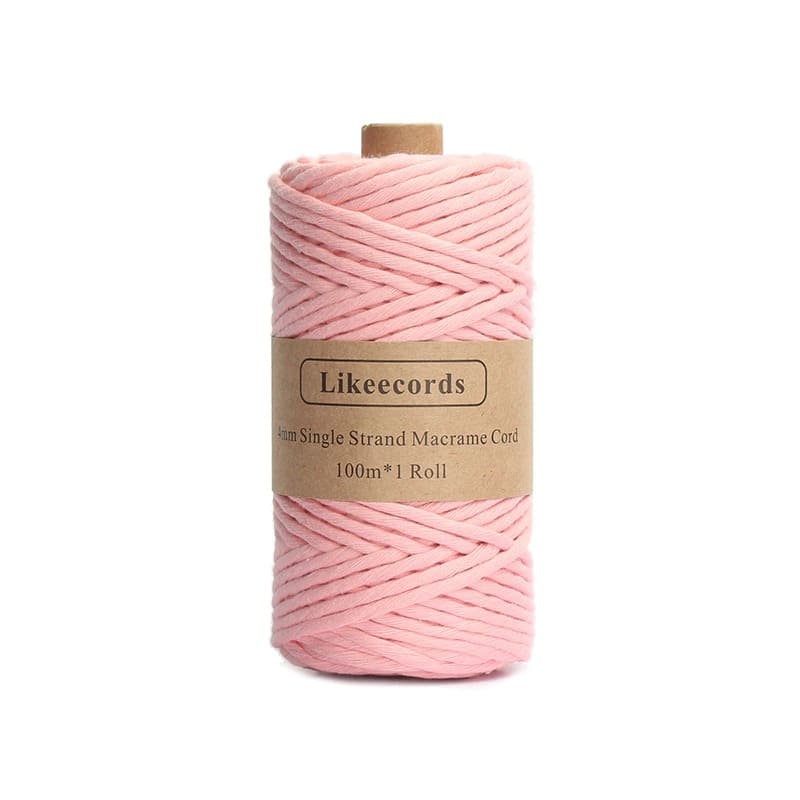 Fil macramé 4 mm rose 100m - La boutique bohème