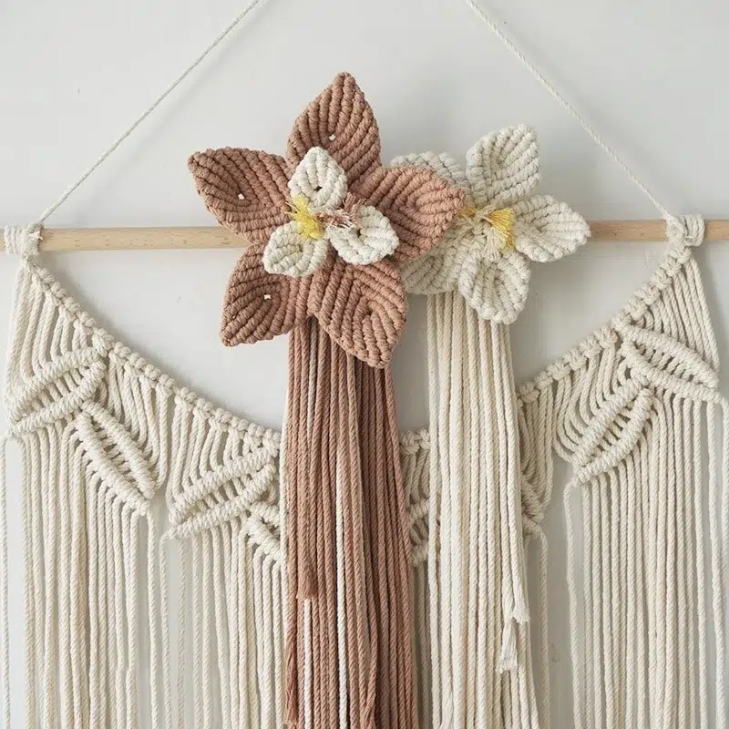 Macramé mural fleur - La boutique bohème