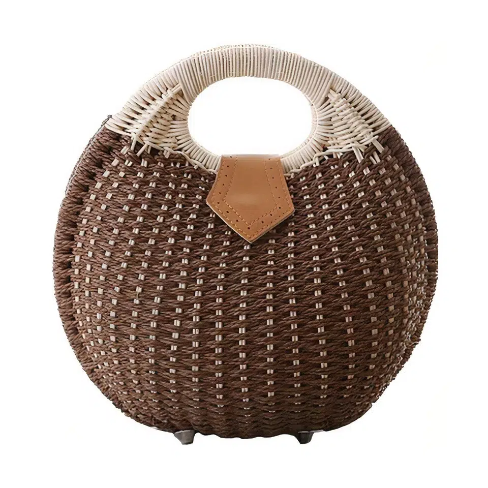 Sac rond osier rond de bali - La boutique bohème