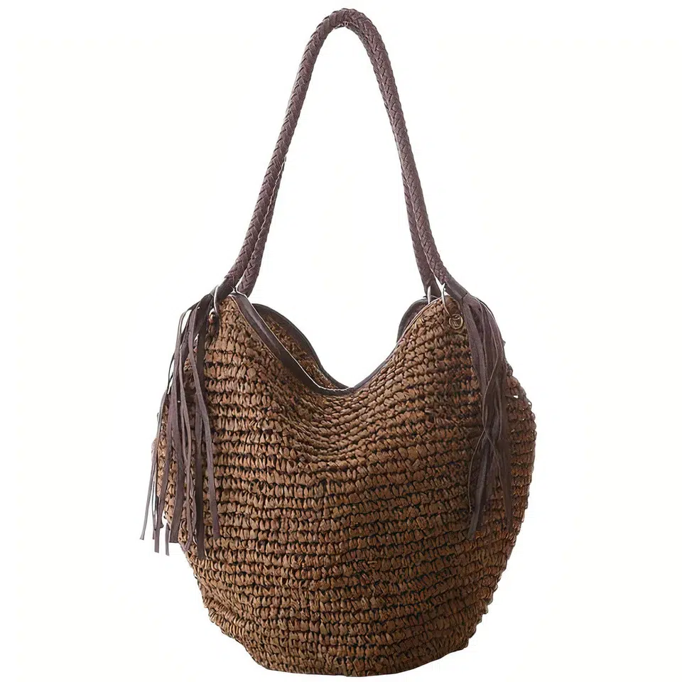 Sac à main paille avec zip - La boutique bohème