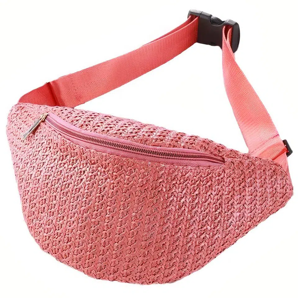 Sac banane paille rose - La boutique bohème